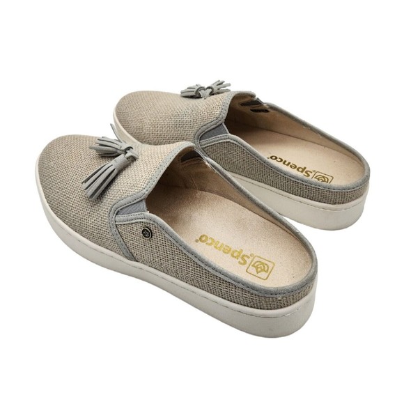 Spenco | Shoes | Spenco Shoes Womens 95b Celine Mules Beige Gray Canvas ...